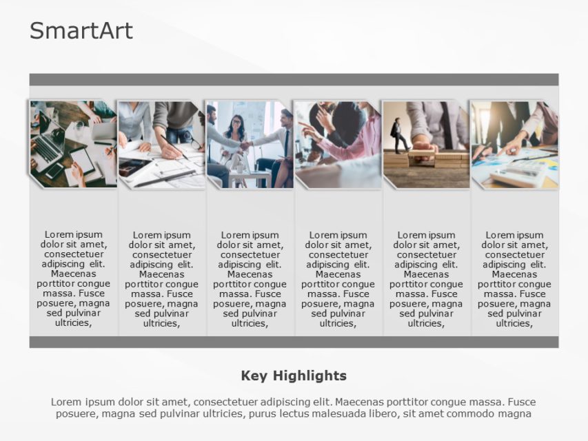 SmartArt Picture Picture Text 6 Steps | SlideUpLift