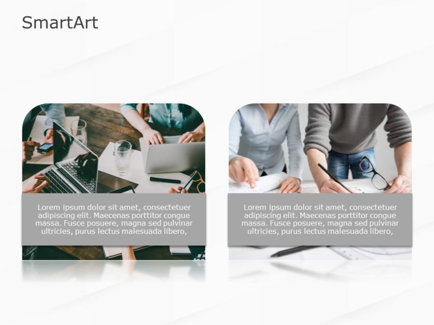 SmartArt Picture Picture Text 2 Steps | SlideUpLift