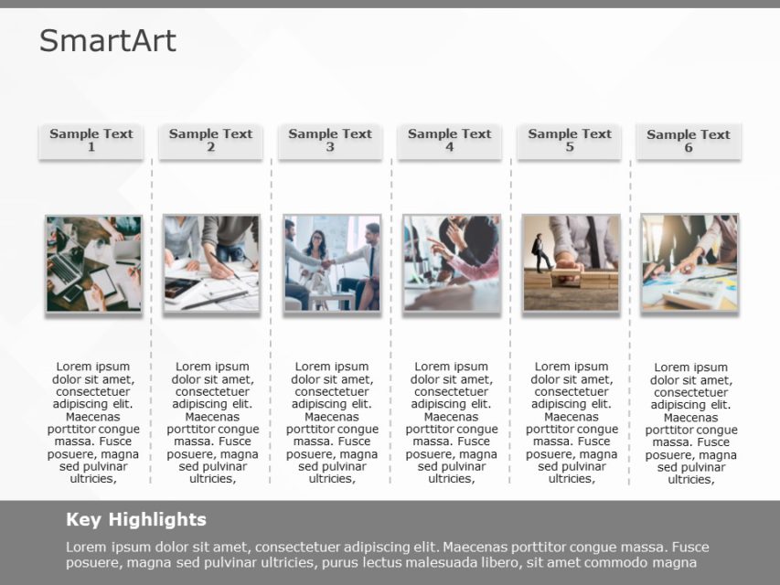 SmartArt Picture Picture Text 6 Steps | SlideUpLift
