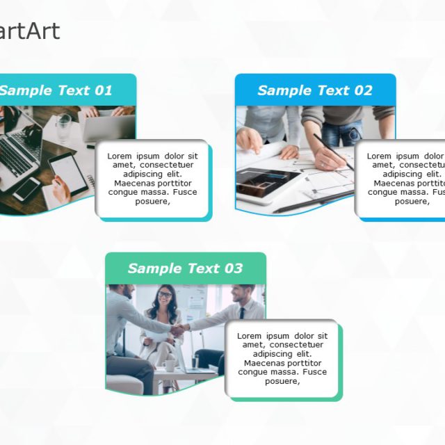 SmartArt Picture Picture Title 3 Steps