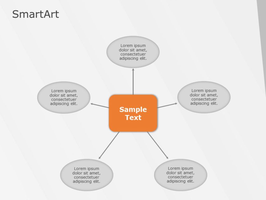SmartArt Cycle Diverging Arrows 5 Steps | SlideUpLift