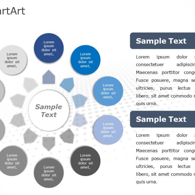 SmartArt Cycle Diverging Circle 7 Steps