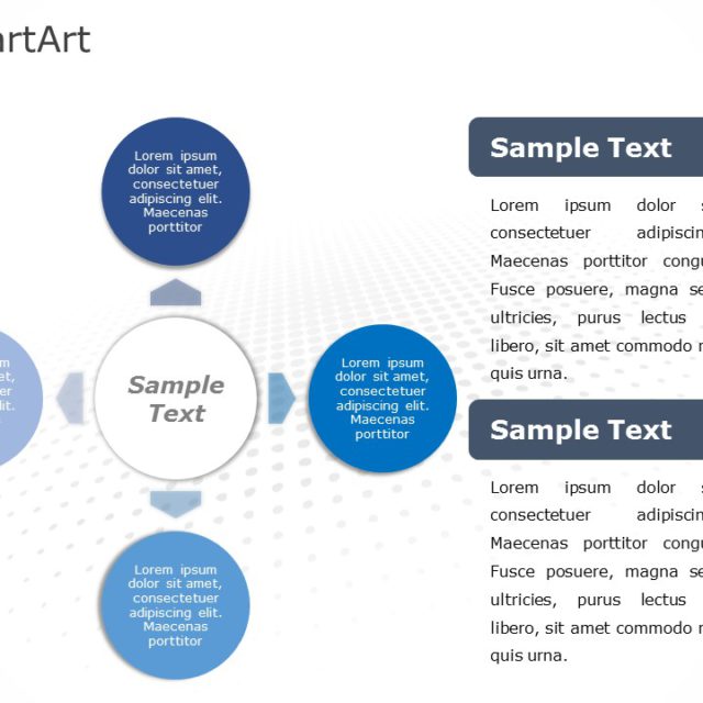 SmartArt Cycle Diverging Circle 7 Steps