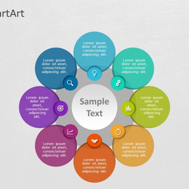 SmartArt Cycle Overlapping 7 Steps