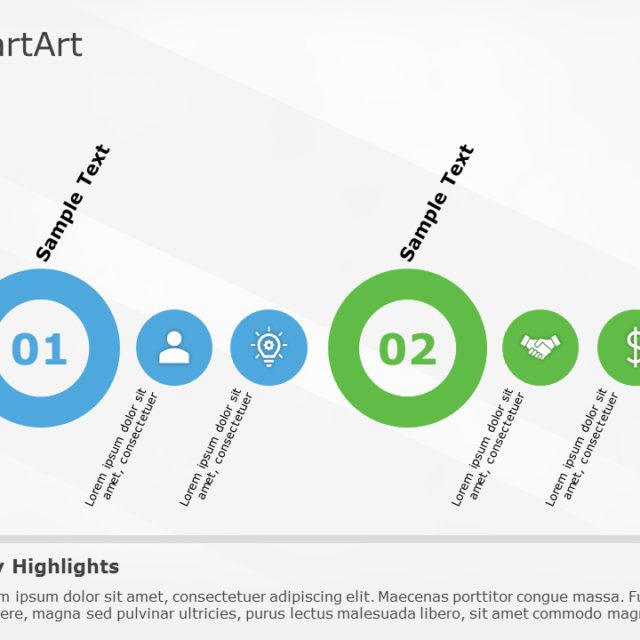 SmartArt List Phases 3 Steps