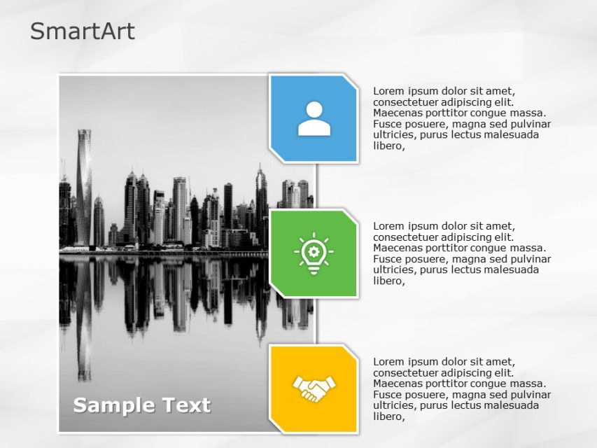 SmartArt Picture Vertical 3 Steps | SlideUpLift