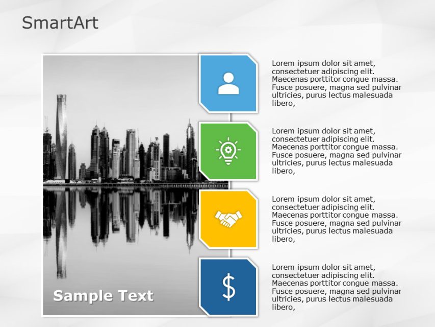 SmartArt Picture Vertical 4 Steps | SlideUpLift