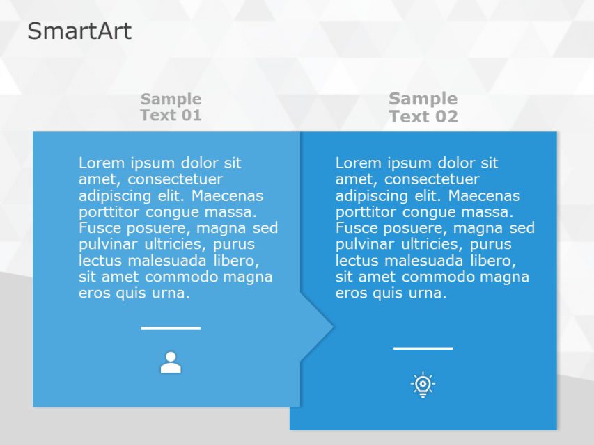 SmartArt Process Sequential Arrows 2 Steps | SlideUpLift