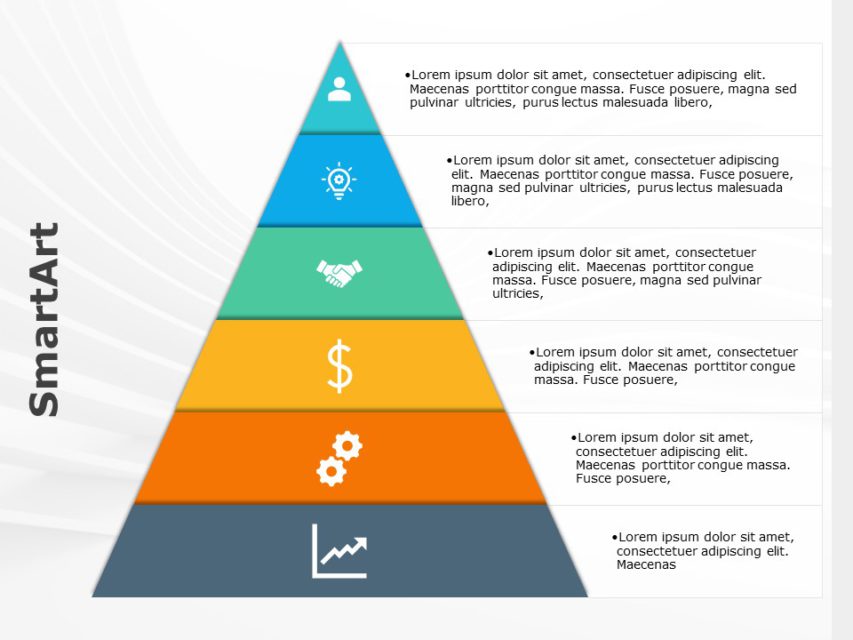 SmartArt Pyramid Basic 6 Steps | SlideUpLift