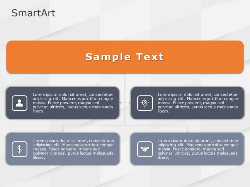 SmartArt Hierarchy Org Chart 4 Steps | SlideUpLift
