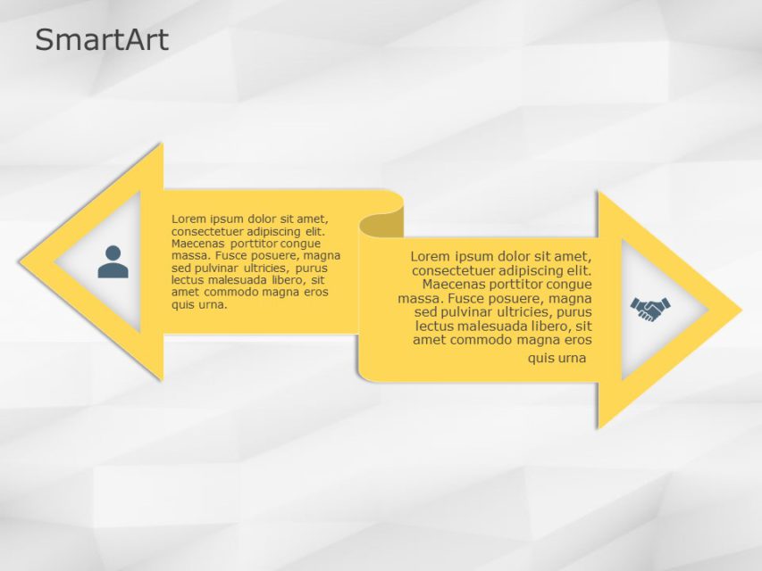 SmartArt Process Arrow Ribbon 2 Steps | SlideUpLift