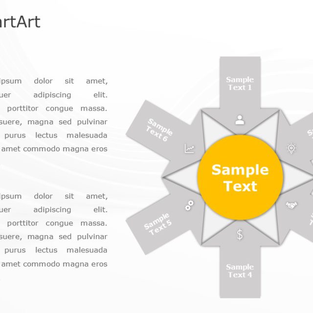 SmartArt Process Converging Circles 5 Steps