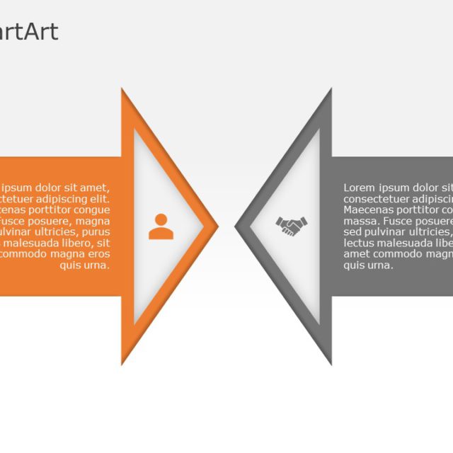 SmartArt Process Converging Text 2 Steps | SlideUpLift