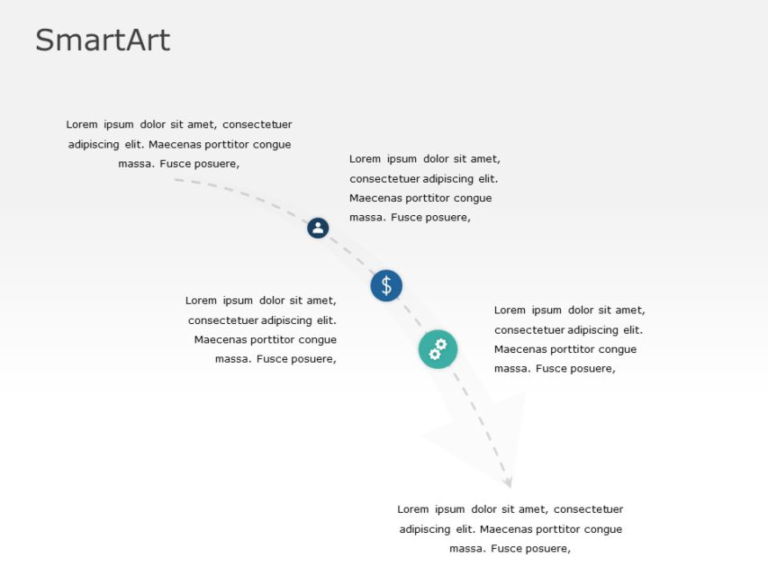 SmartArt Process Descending Process 3 Steps | SlideUpLift