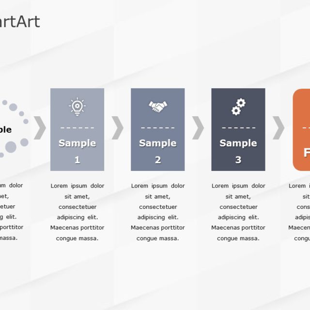 SmartArt Process Staggared Process 3 Steps