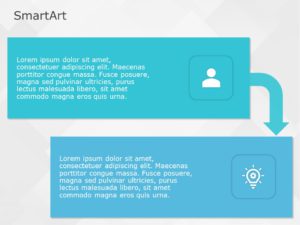 SmartArt Process Staggared Process 2 Steps | SlideUpLift