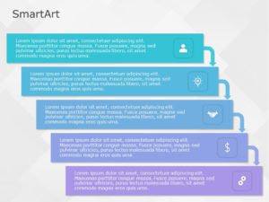 SmartArt Process Staggared Process 5 Steps | SlideUpLift
