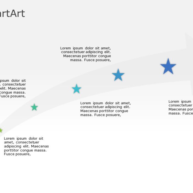 SmartArt Process Staggared Process 5 Steps | SlideUpLift