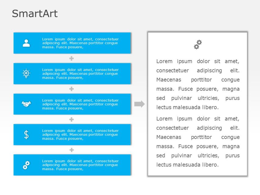 SmartArt Process Vertical Equation 5 Steps | SlideUpLift