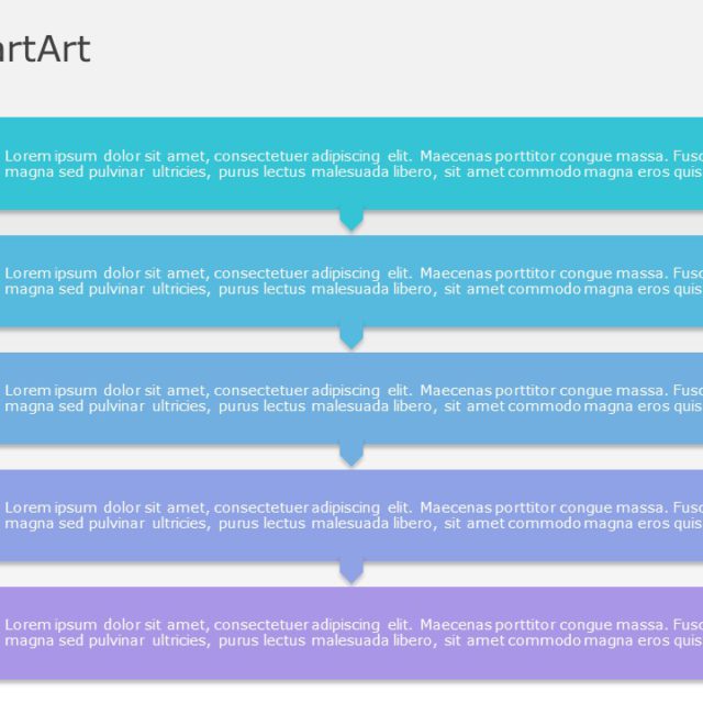 SmartArt Process Staggared Process 5 Steps