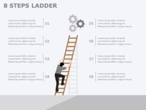 8 Steps Growth Ladder PowerPoint Template | SlideUpLift