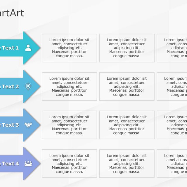 SmartArt List Arrows Segments 3 Steps