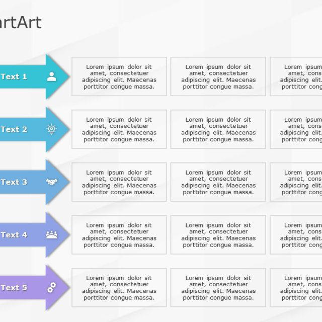 SmartArt List Arrows Segments 3 Steps
