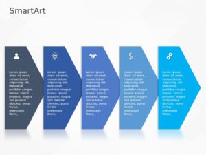 SmartArt Process Basic Chevron 5 Steps | SlideUpLift