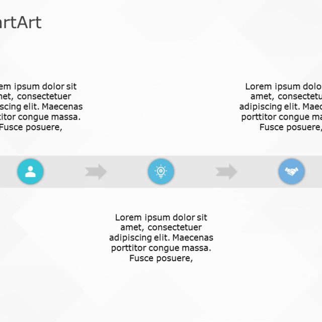 SmartArt Process Basic Chevron 3 Steps