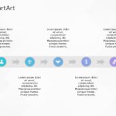 SmartArt Process Basic Square 5 Steps