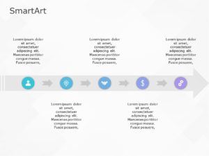 SmartArt Process Basic Roadmap 5 Steps | SlideUpLift