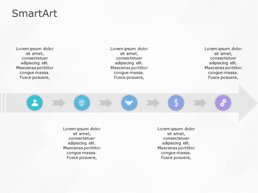 SmartArt Process Basic Roadmap 5 Steps | SlideUpLift