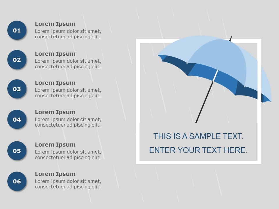 Umbrella List PowerPoint Template