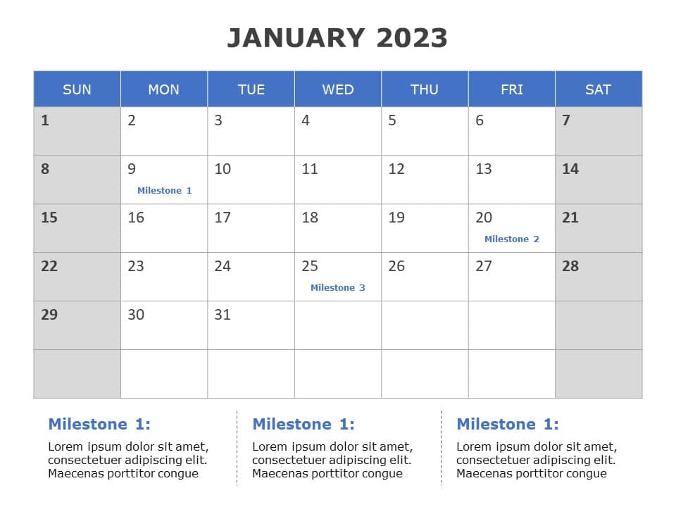2023 Calendar Template Powerpoint Printable Form Templates And Letter 