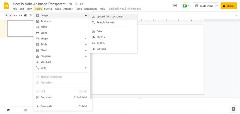 How To Make An Image Transparent In Google Slides | Google Slides Tutorial