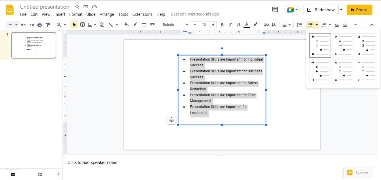 Learn How To Add Bullet Points In Google Slides Google Slides Tutorial