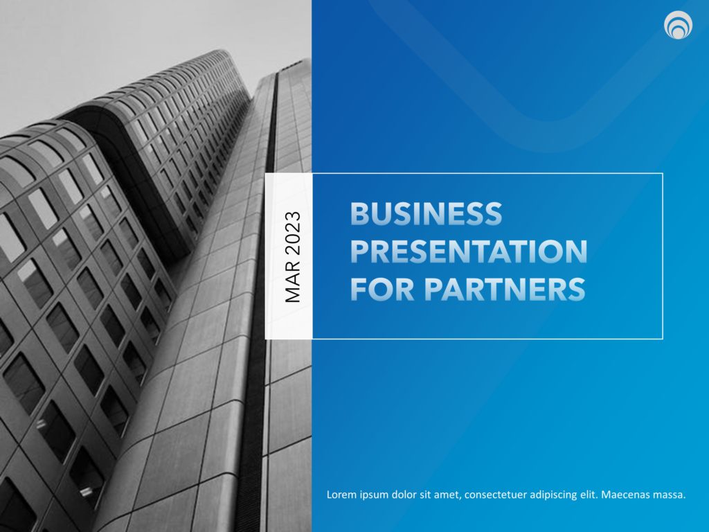 Blue Corporate Themed Cover Slide