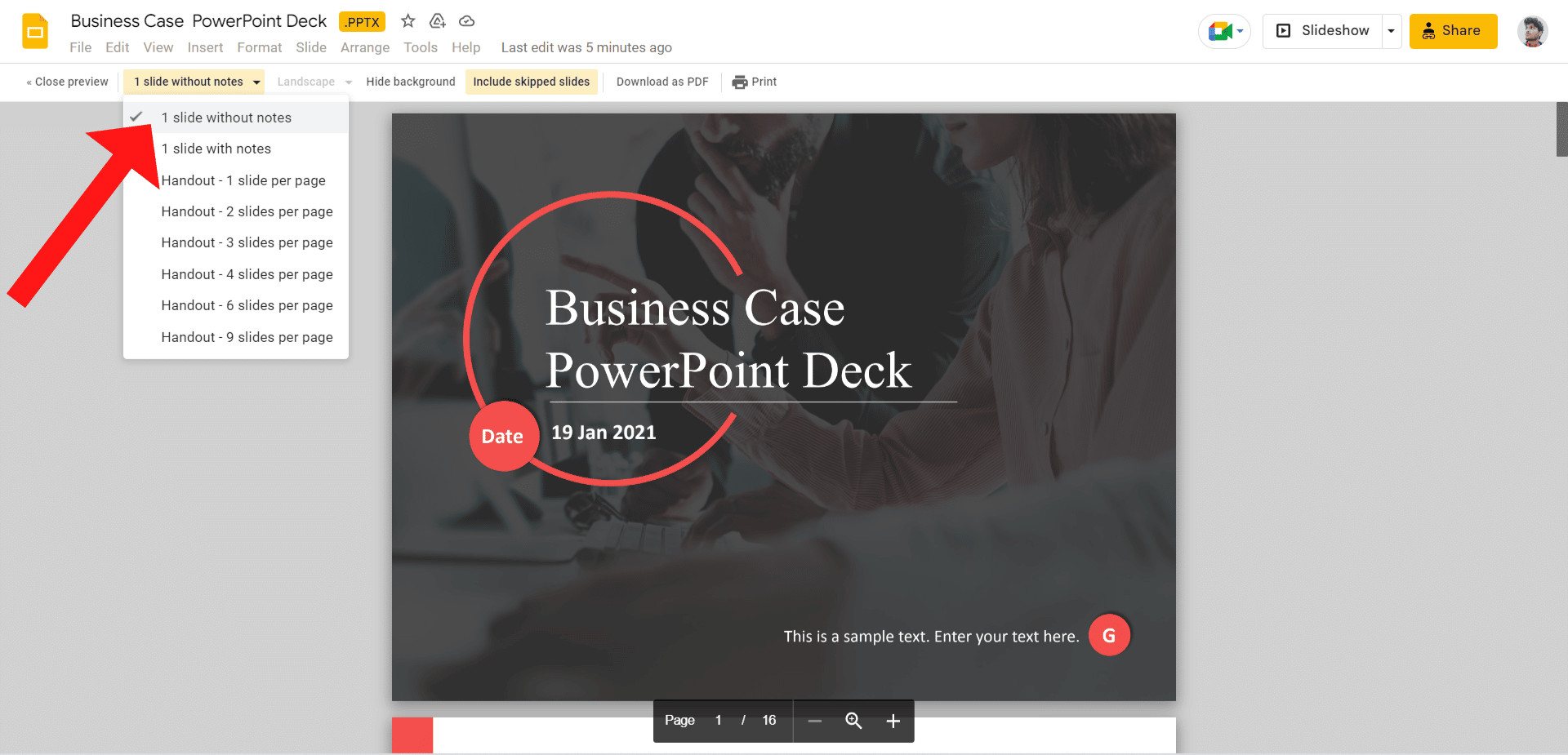 How To Print Google Slides With Notes Google Slides Tutorial