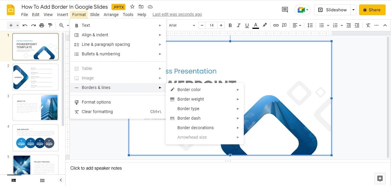 How To Add A Border In Google Slides Google Slides Tutorial