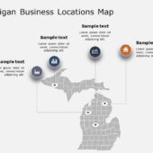 Michigan Map 6 PowerPoint Template