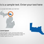Michigan Map 6 PowerPoint Template