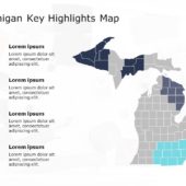 Michigan Map 6 PowerPoint Template