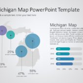 Michigan Map 6 PowerPoint Template
