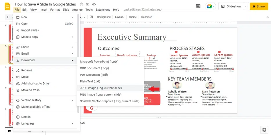 How To Save A Google Slide As An Image Google Slides Tutorial