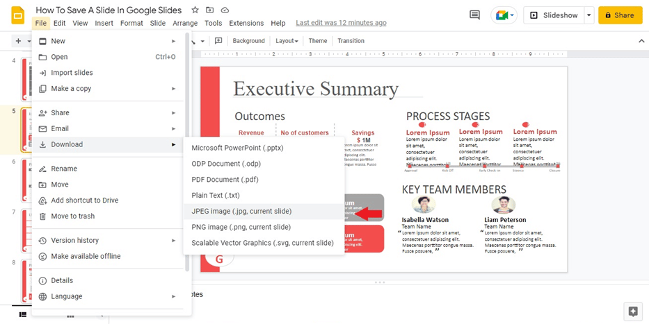 How To Save A Google Slide As An Image Google Slides Tutorial