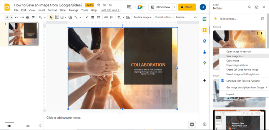 How to Save a Google Slide As An Image | Google Slides Tutorial