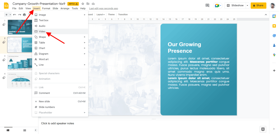 How to Add a Video to Google Slides? | Google Slides Tutorial