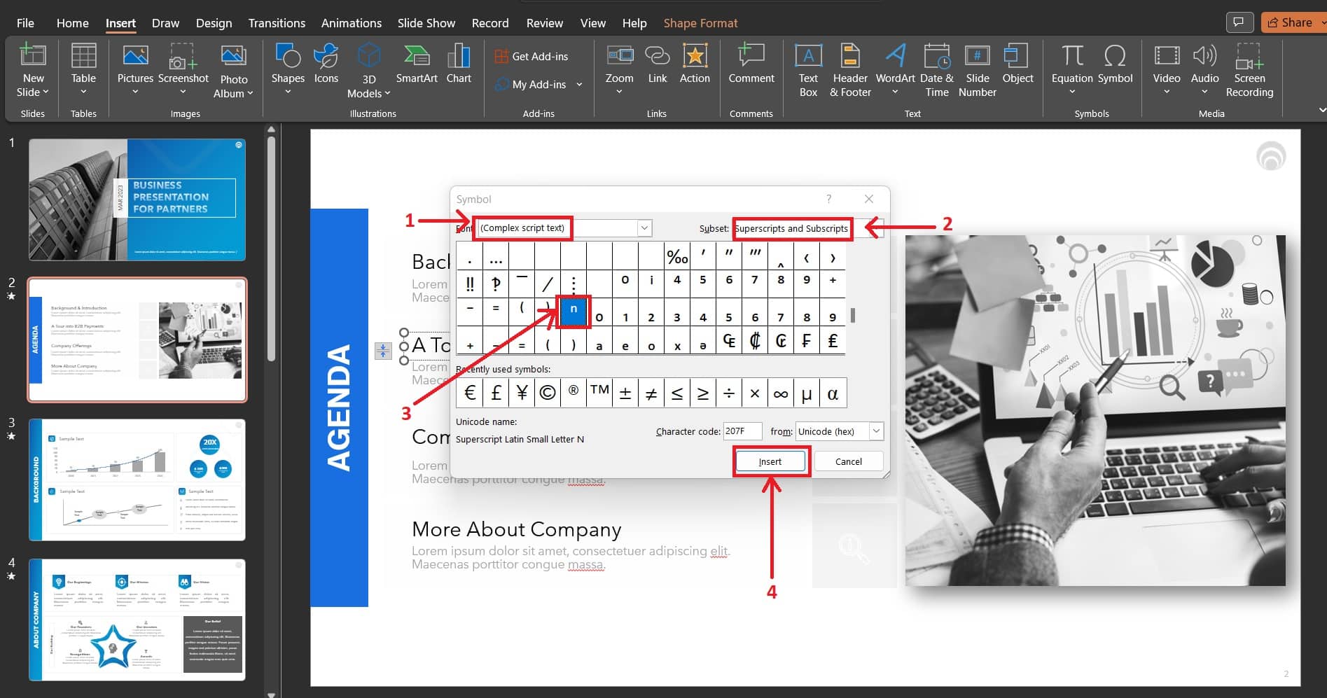 How To Add Superscript And Subscript In PPT 