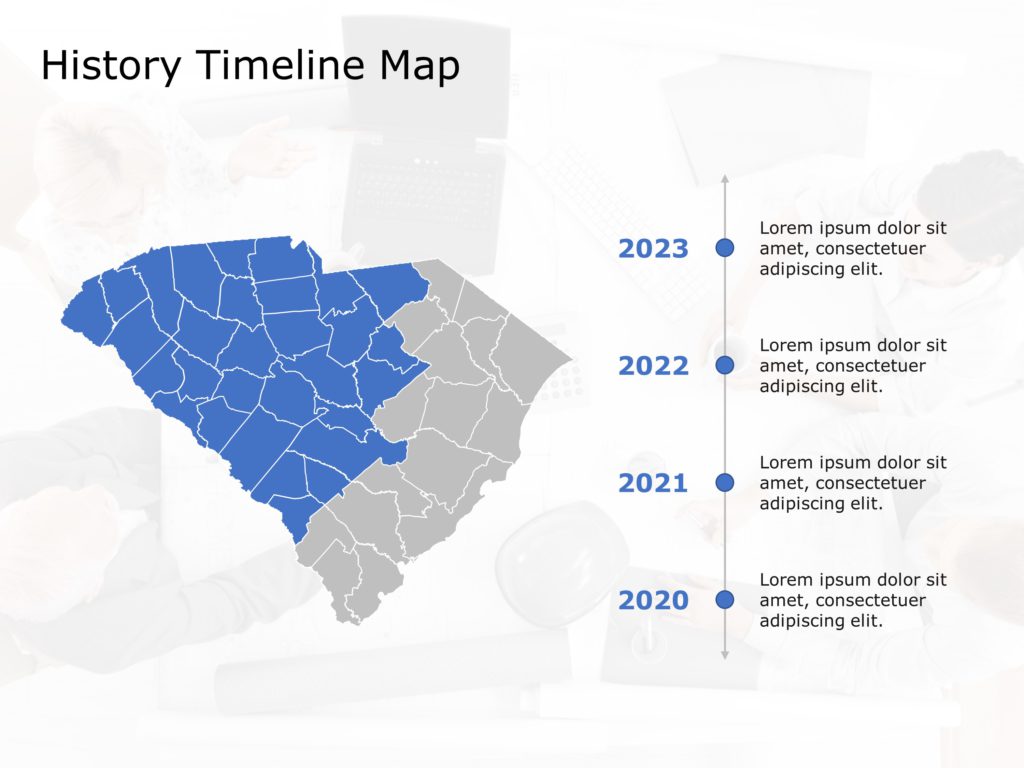 South Carolina Map 5 PowerPoint Template