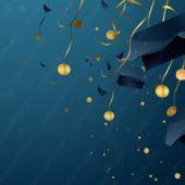 Navy Graduation Cap Golden Bokeh background image